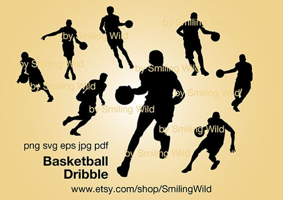 Basketball Dribble Svg Silhouette Clipart Cut File Basketball | Etsy