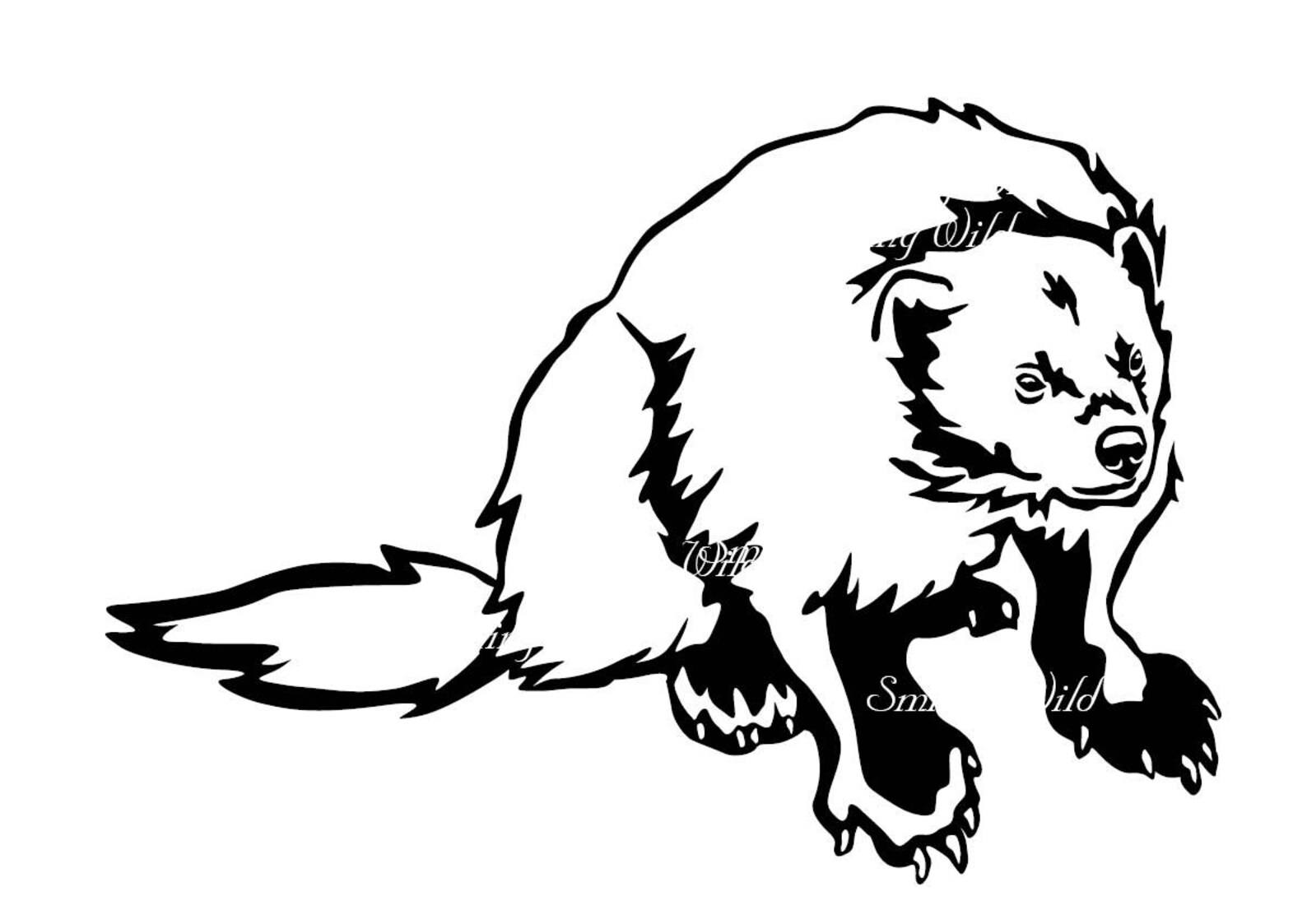 Wild Animal Svg Wolverine Clipart Vector Graphic Art Png Eps - Etsy