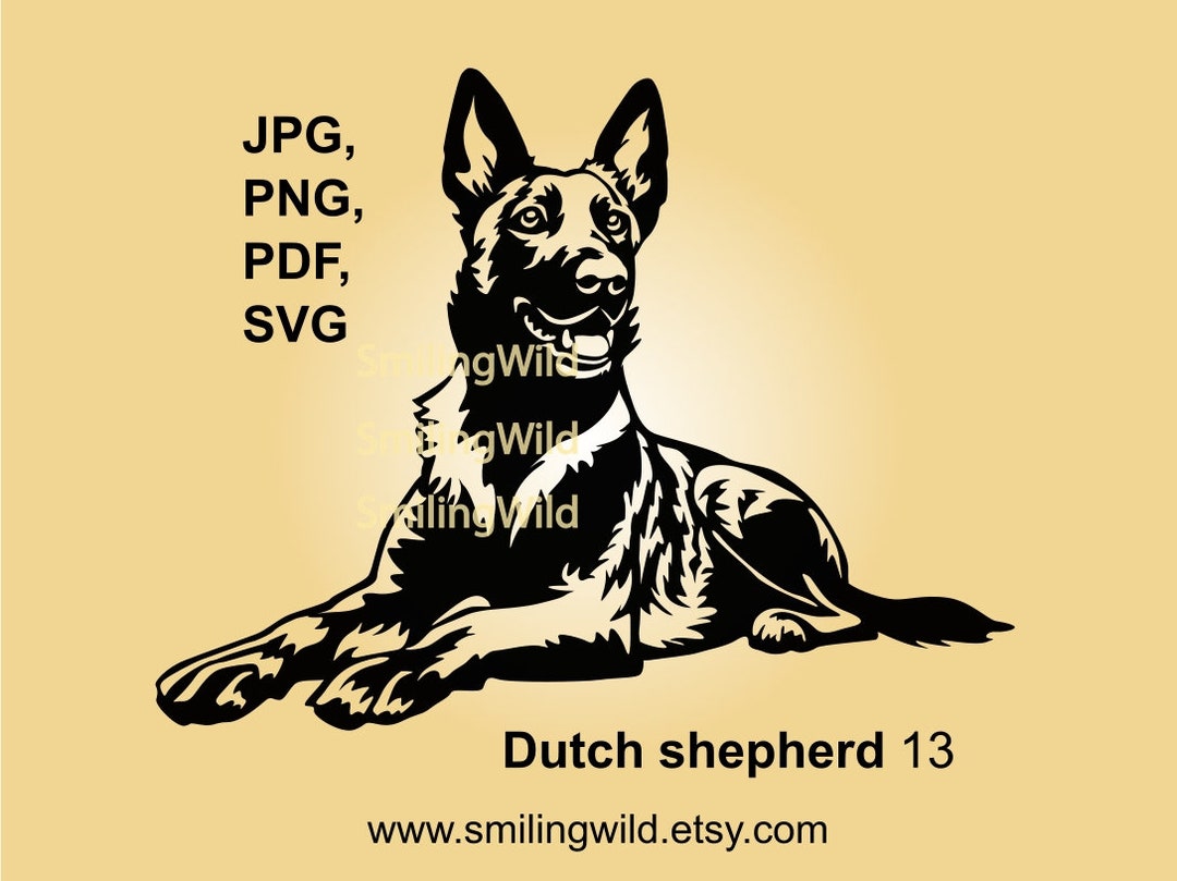 Lying Dutch Shepherd Dog Svg Png Cuttable Clipart Vector Graphic Art ...