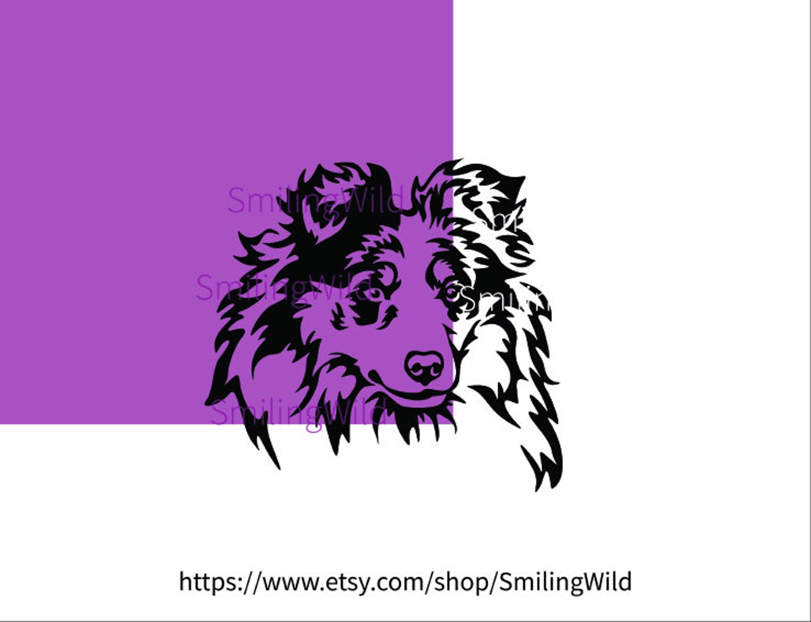 Sheltie Dog Head Svg Vector Graphic Art Shetland Sheepdog Cut - Etsy
