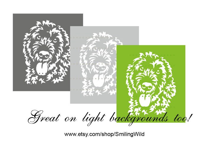 Goldendoodle Svg Dog Head White Clip Art Groodle Vector - Etsy Canada