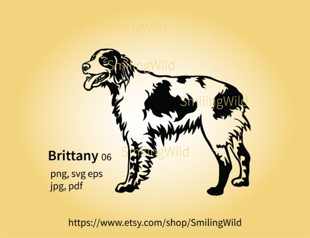 Brittany Spaniel Svg Vector Graphic Cuttable Design Brittany - Etsy
