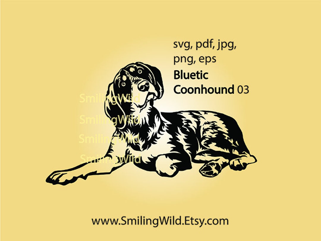 Bluetick Coonhound Svg Cuttable Clip Art File Coonhound - Etsy