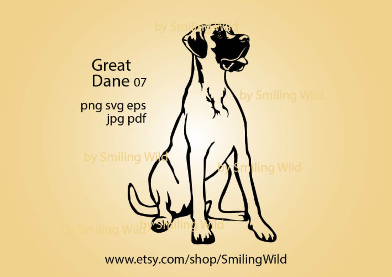 Great Dane Svg Sitting Dog Svg Png Vector Graphic Art Great - Etsy