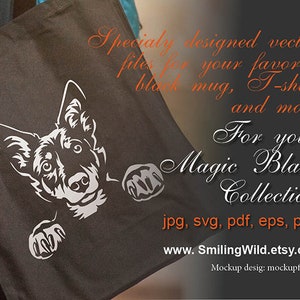 Australian Kelpie Svg Laser Cut in White Kelpie White Vector Graphic ...