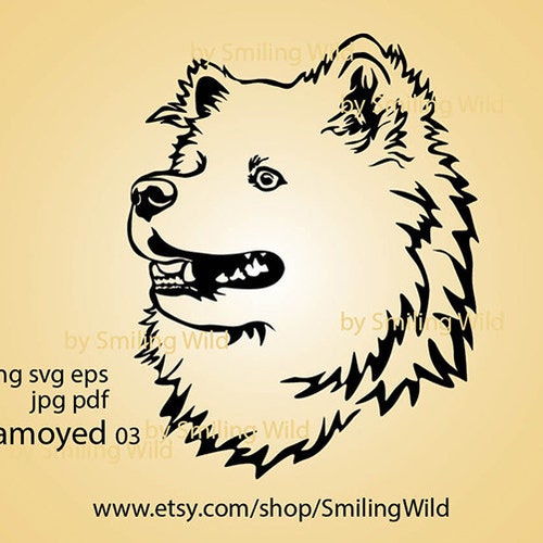 Samoyed Dog Svg Cut File Vector Graphic Art Samoyed Dog - Etsy