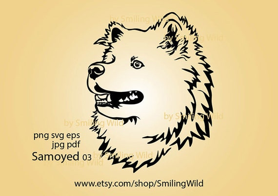 Samoyed Dog Svg Vector Graphic Art Cut File Samoyed Clipart | Etsy