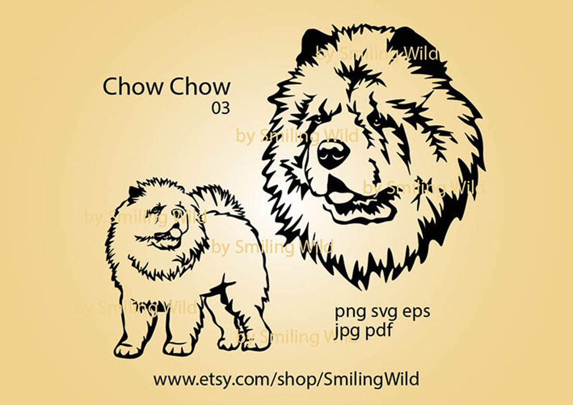 Chow Chow Svg Clipart Portrait Dog Breed Vector Grpaphic Art - Etsy UK