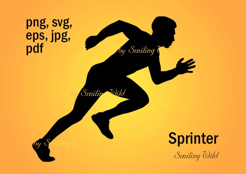 Sprinter svg running man silhouette cut out file vector | Etsy