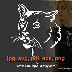 Mountain Lion, Puma Svg Vector Graphic File, Cougar Clip Art Design ...