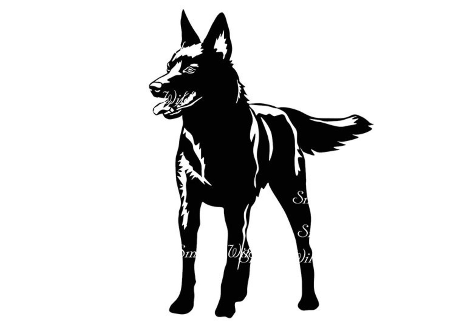 Australian Kelpie Svg Vector Graphic Art Black Dog Vector Kelpie Design ...