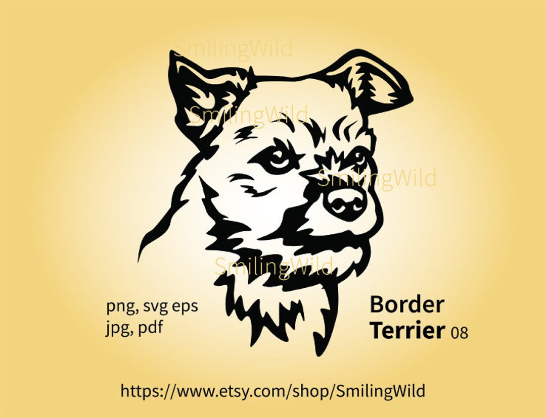 Border Terrier Svg Vector Graphic Portrait Border Terrier Dog - Etsy