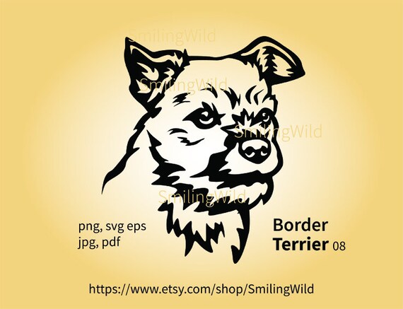 Border Terrier Svg Vector Graphic Portrait Border Terrier Dog - Etsy