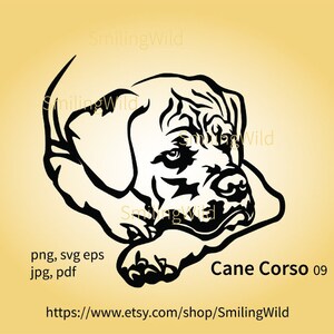 Cane Corso Svg Portrait Clipart Vector Graphic Art Dog Head | Etsy