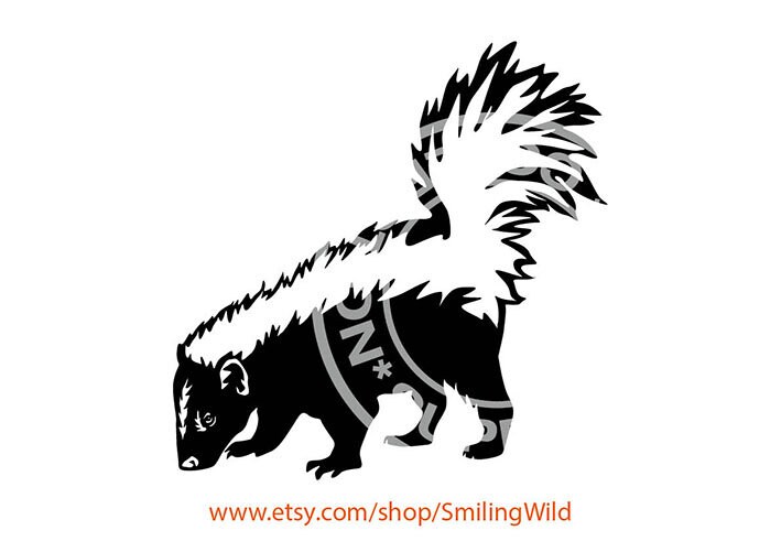 Skunk Svg Clipart Wild Animal Vector Graphic Art Cute Skunk - Etsy