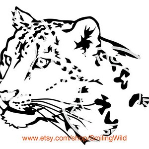 Snow Leopard Svg Portrait Wild Cats Clipart Wild Animal Vector - Etsy