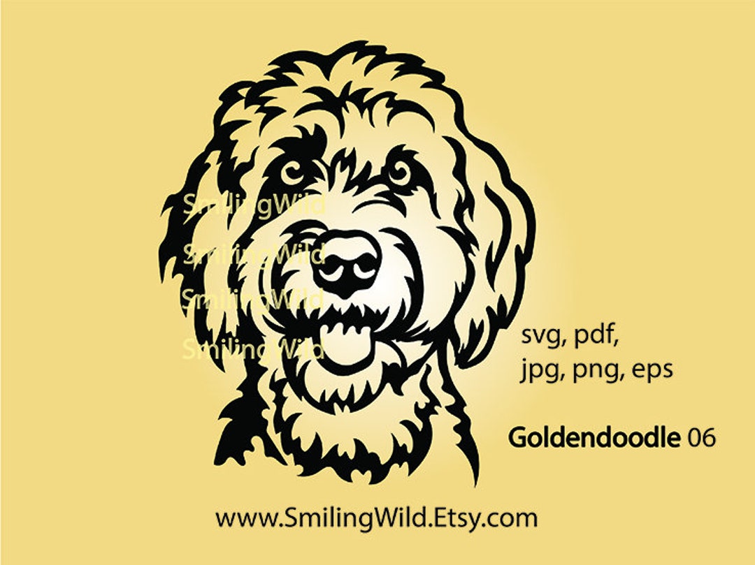 Groodle Dog Svg Head Vector Graphic Clip Art Design, Goldendoodle ...