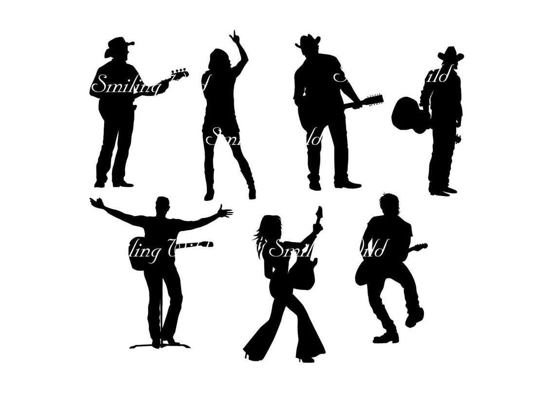 Country Music Band Svg Silhouette Cut File Clipart Commercial - Etsy ...