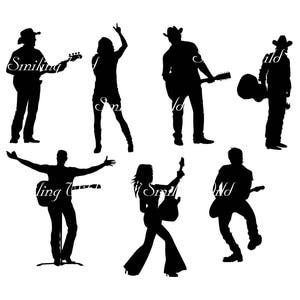 Country Music Band Svg Silhouette Cut File Clipart Commercial - Etsy