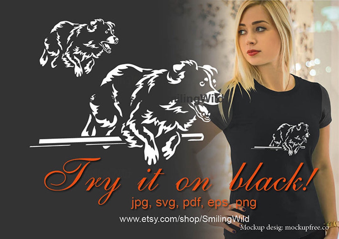 Australian Shepherd Svg Agility Vector Graphic Cuttable File, Jumping ...