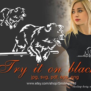 Australian Shepherd Svg Agility Vector Graphic Cuttable File, Jumping ...