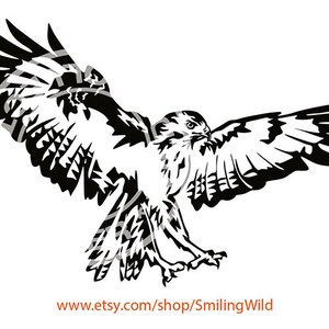 Flying Bird Buzzard Svg Vector Graphic Art Buzzard Birds of Prey ...