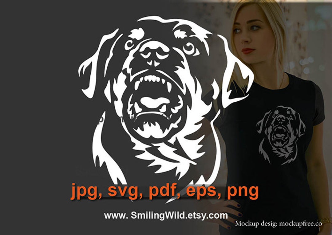 Angry Rottweiler Dog Svg Profile Vector Graphic Art Design Clip Art ...