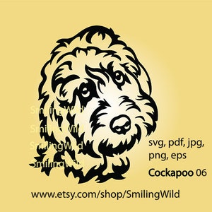 Cockapoo Svg Dog Head Tilt Vector File, Cockapoodle Clip Art Cuttable ...