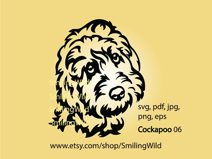 Cockapoo Svg Dog Head Tilt Vector File Cockapoodle Clip Art - Etsy UK