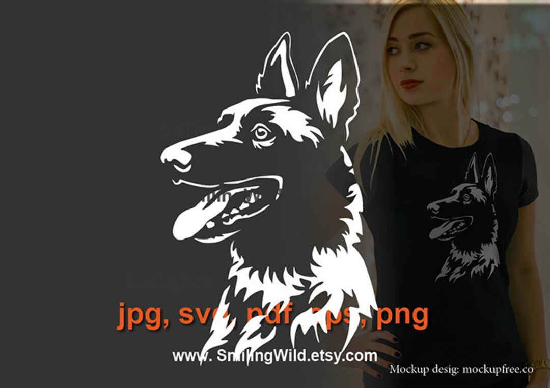 Malinois Dog Svg White Vector Clip Art File, Smiling Dog Malinois Cut ...