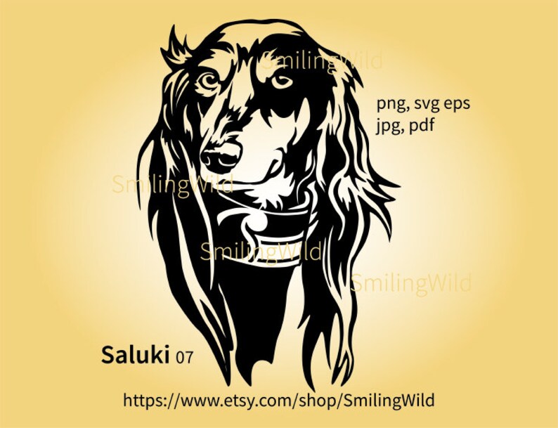 Saluki Dog Head Svg Vector Graphic Clip Art Illustration | Etsy