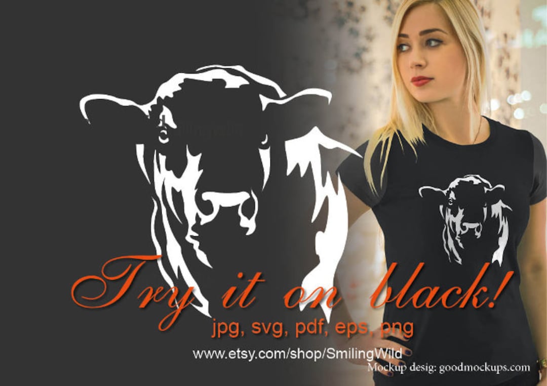 Black Angus Bull SVG: White Vector Clip Art (digital Download) - Etsy