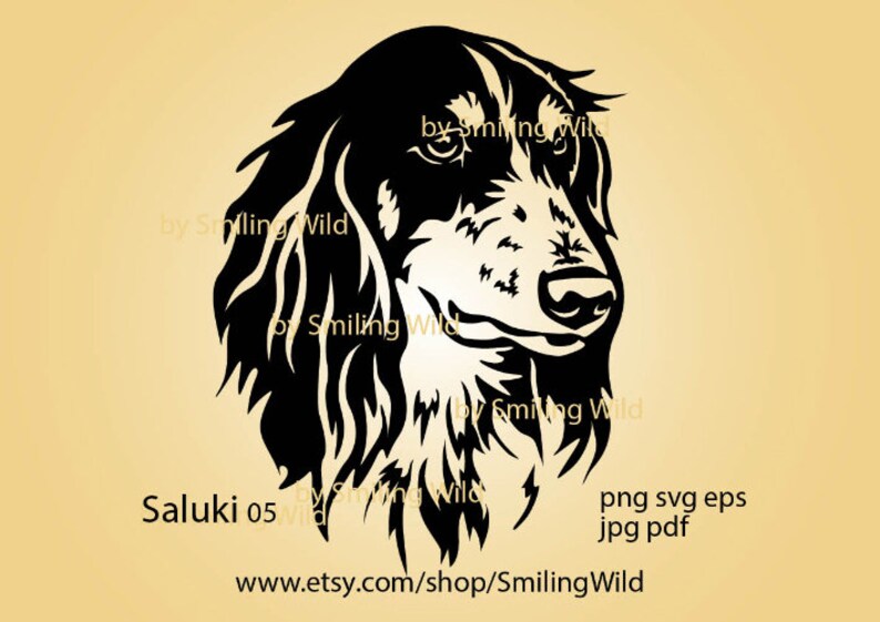 Saluki Head Svg Clip Art Dog Vector Graphic Cuttable File - Etsy