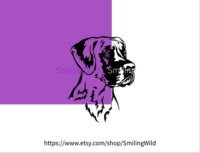 Great Dane Svg Dog Face Clip Art Vector Graphic Portrait - Etsy