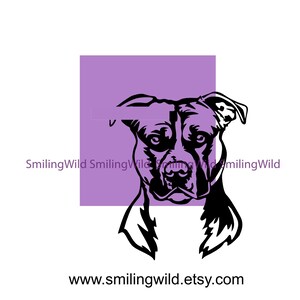 Staffy SVG & PNG, DXF Digital Clipart – Realistic American ...
