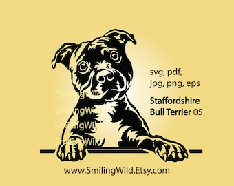 Staffordshire Bull Terrier 3 Design Bundle Vector .SVG .PNG - Etsy