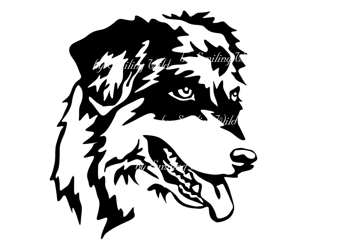 Aussie svg dog clipart Berger australien vecteur art graphique - Etsy ...