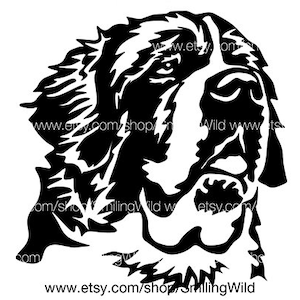 Saint Bernard Dog Svg Clipart Vector Graphic Art Saint Bernard Portrait ...