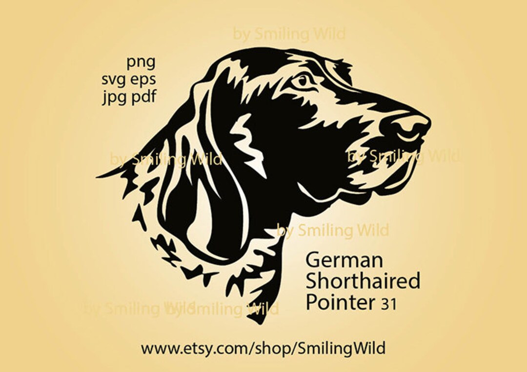 German Shorthaired Pointer Svg Portrait/ 07/ Dog Vector - Etsy