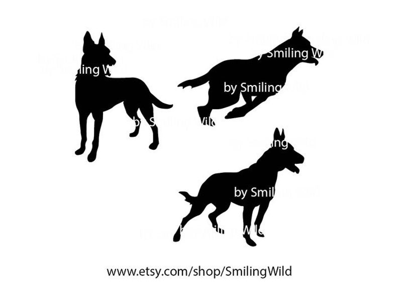 Dutch Shepherd Svg Silhouette Clipart Dog Vector Graphic Art | Etsy