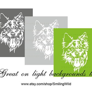 Merle Border Collie Svg Face Vector Dog Art, Print on Black Cut in ...