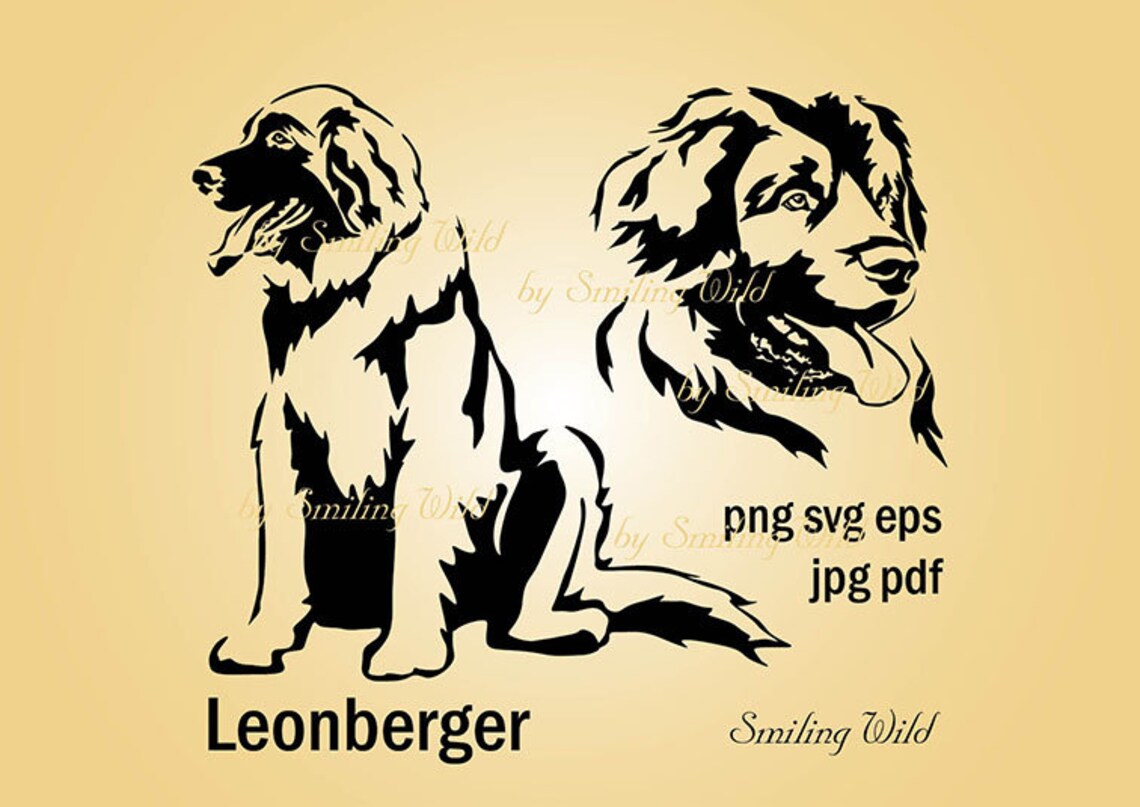 Leonberger Svg Dog Vector Graphic Art Leonberger Clipart Png Printable ...