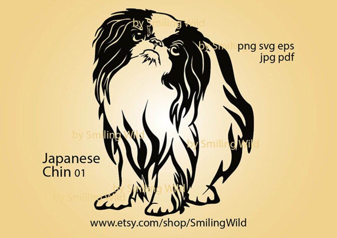 Japanese Chin Svg Vector Graphic Art Cute Dog Design Japanese - Etsy