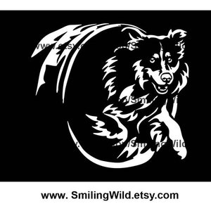 Australian Shepherd Svg Agility Tunnel Vector Graphic Cuttable File ...