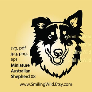 Miniature Australian Shepherd Svg Vector Graphic Art Cuttable - Etsy