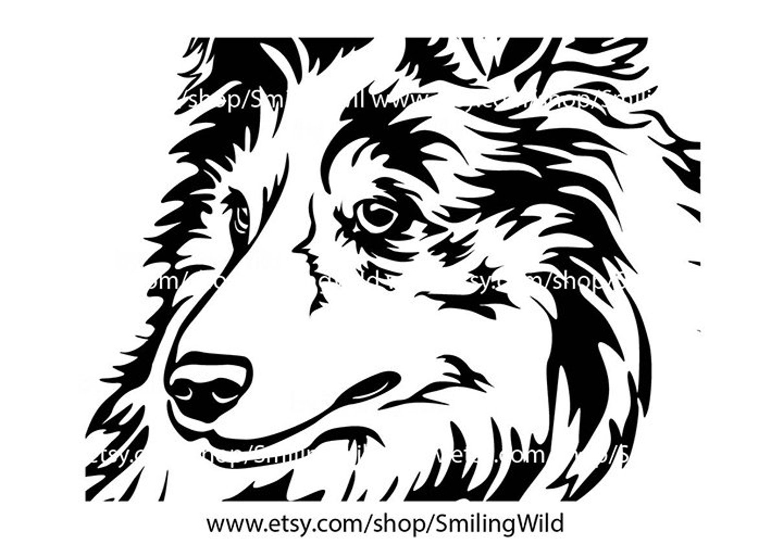 Sheltie Face Svg Digital Design Clipart Vector Graphic Art | Etsy