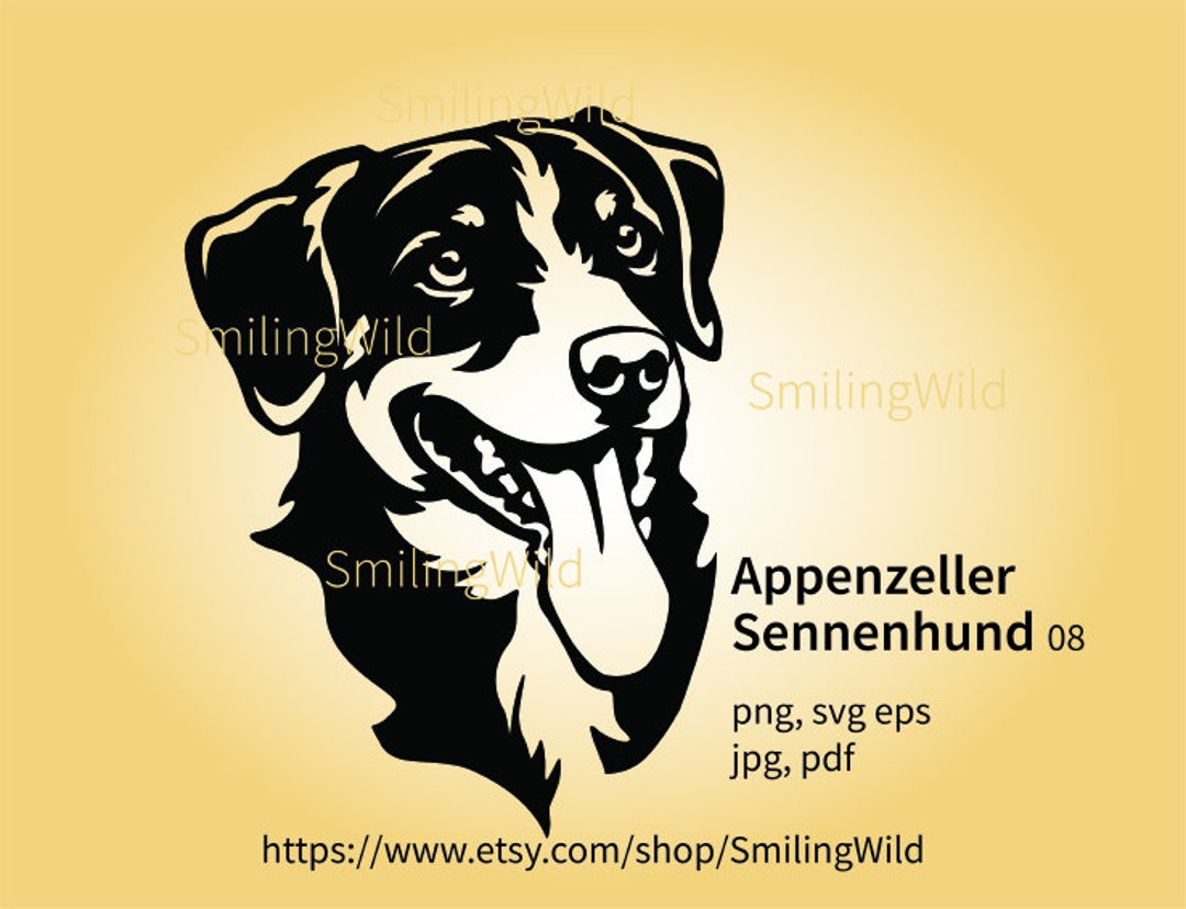 Appenzeller Sennenhund Svg Dog Vector Graphic Art Clip Art, Appenzeller ...