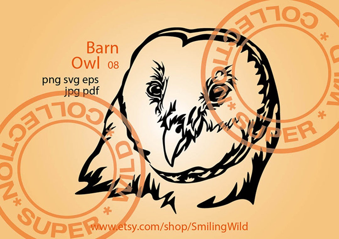 Barn Owl Svg Birds of Prey Vector Art Barn Owl Portrait Cut - Etsy