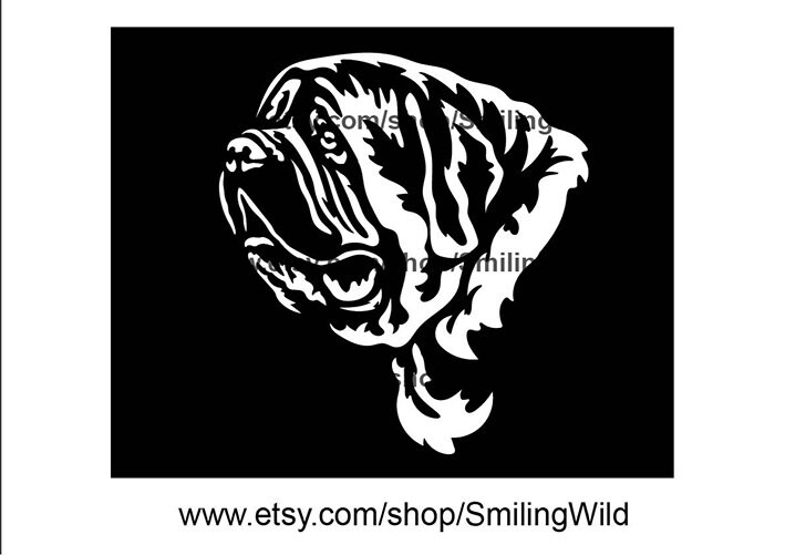 English Mastiff Svg Clip Art Vector Graphic Portrait White - Etsy Australia