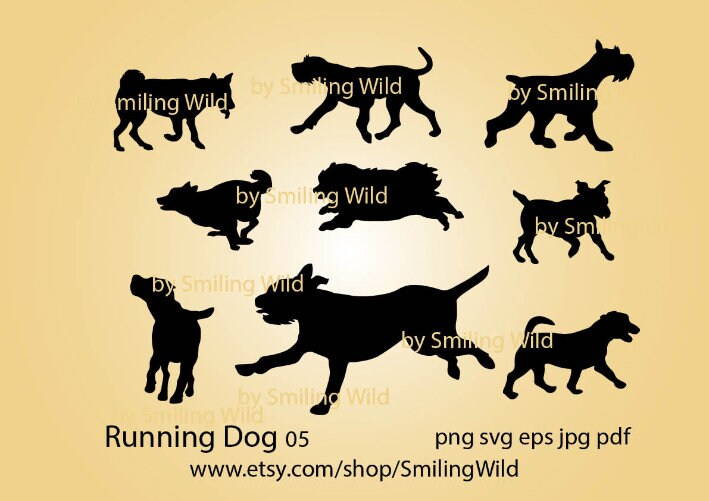 Running Dog Svg Silhouette Border Terrier Clip Art - Etsy
